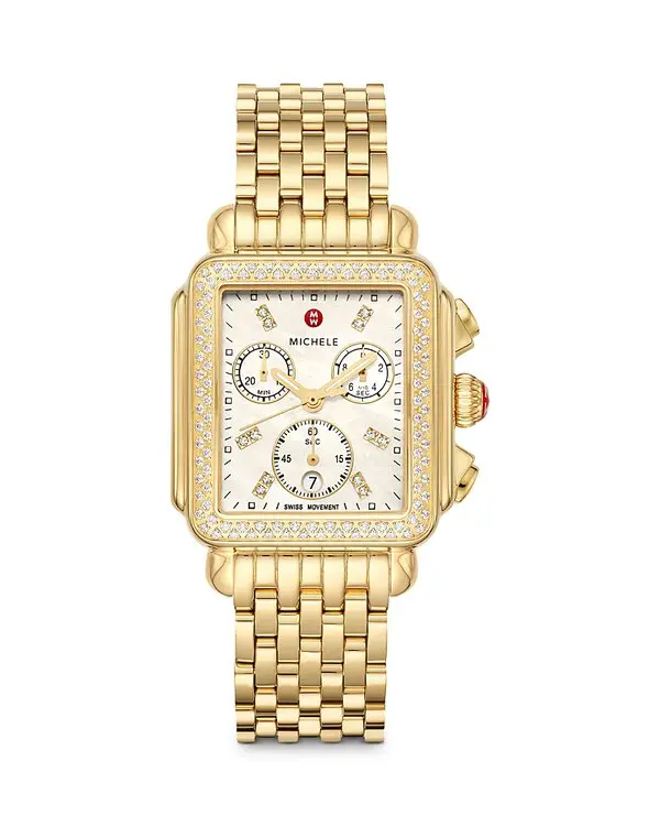 Michele Deco Chronograph, 33mm By - Gold