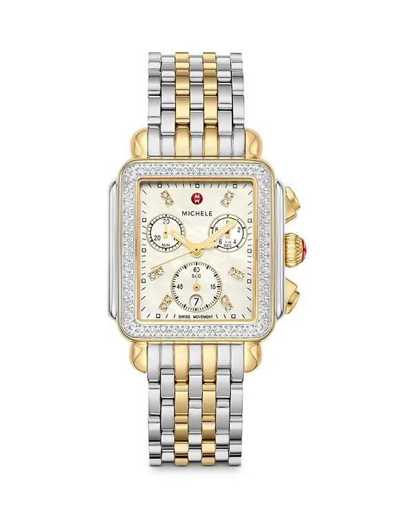 Michele Deco Chronograph, 33mm By - Silver  Gold