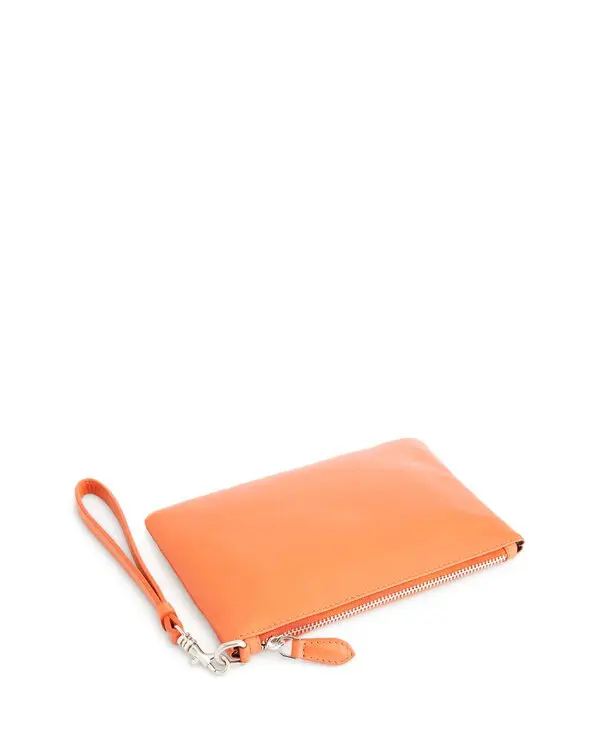 ROYCE NEW YORK Leather Wristlet - Orange