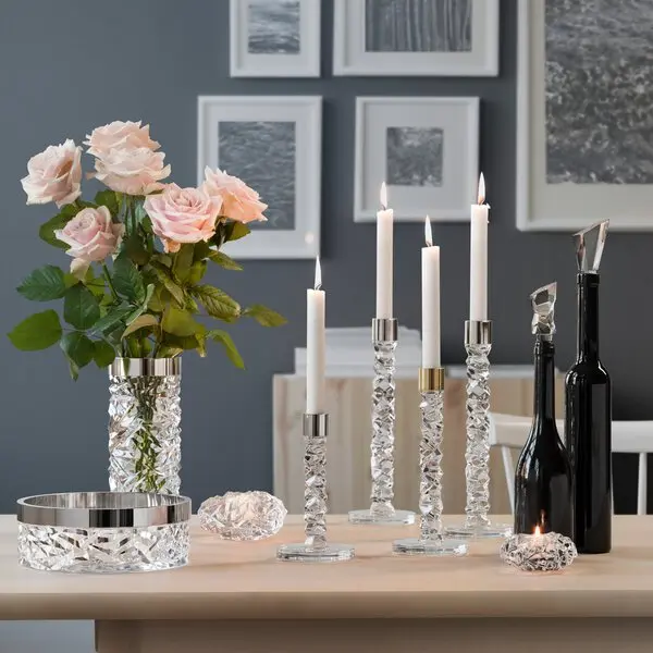 ORREFORS Carat Candlesticks, Set Of 2