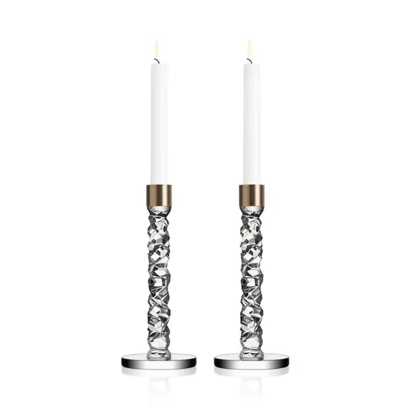 ORREFORS Carat Candlesticks, Set Of 2