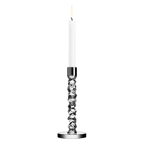 ORREFORS Carat Candlestick, Pair - Crystal