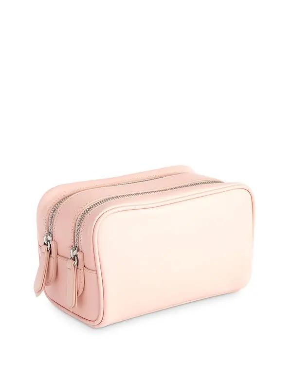 ROYCE NEW YORK Leather Toiletry Bag - Light Pink