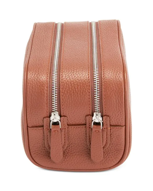 ROYCE NEW YORK Leather Toiletry Bag - Tan