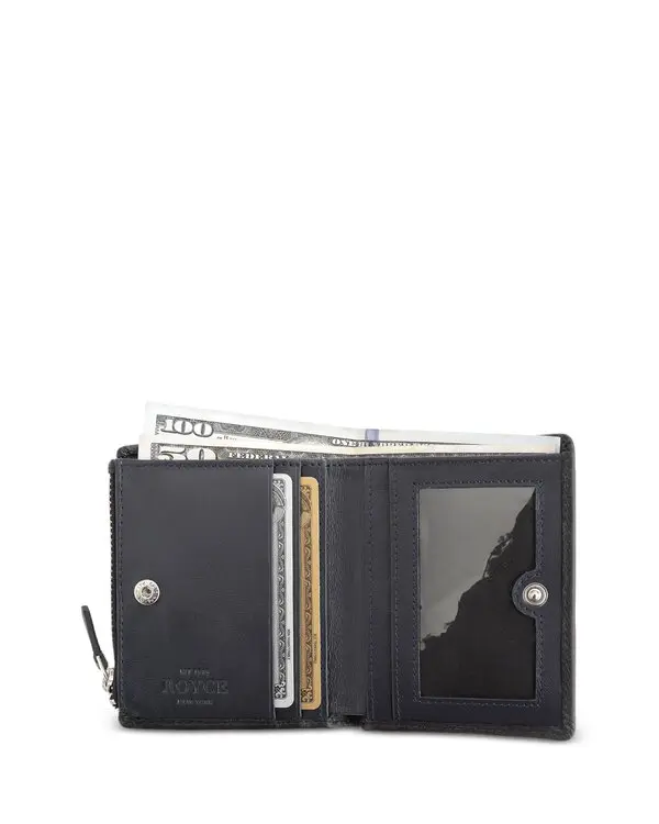 ROYCE NEW YORK Rfid Blocking Leather Wallet - Black/navy Blue