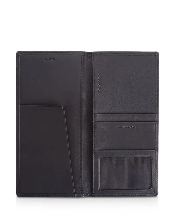 ROYCE NEW YORK Leather Rfid-blocking Travel Document Organizer - Black