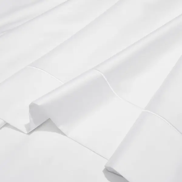 HUDSON PARK COLLECTION 500tc Sateen Wrinkle-resistant King Flat Sheet Exclusive - White