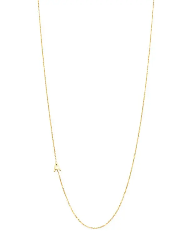 ZOE LEV 14k Yellow Gold Asymmetrical Initial Pendant Necklace - A/gold