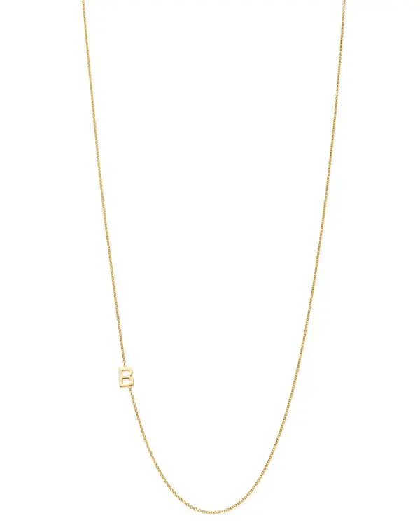 ZOE LEV 14k Yellow Gold Asymmetrical Initial Pendant Necklace - B/gold