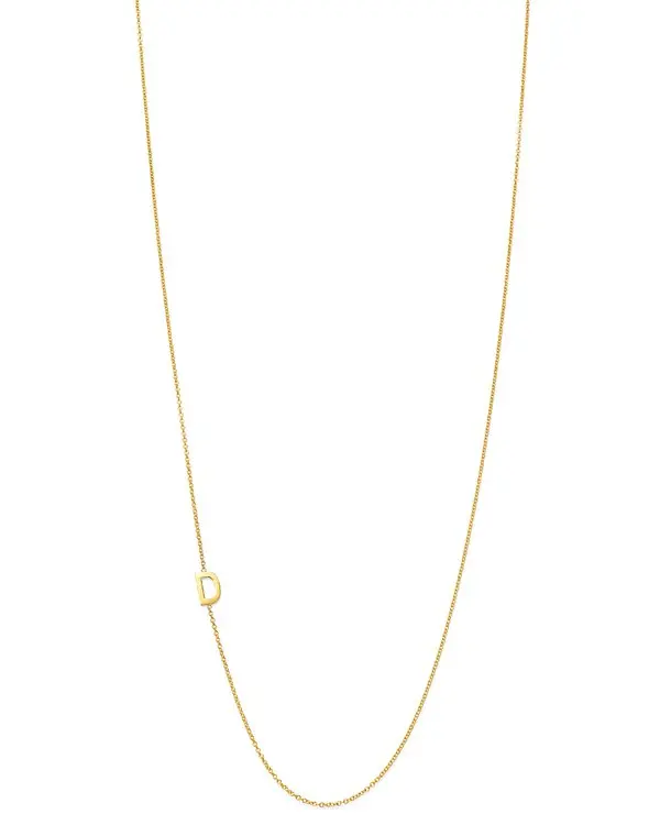ZOE LEV 14k Yellow Gold Asymmetrical Initial Pendant Necklace - D/gold