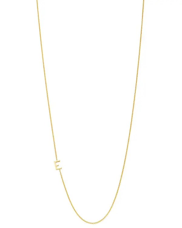 ZOE LEV 14k Yellow Gold Asymmetrical Initial Pendant Necklace - E/gold