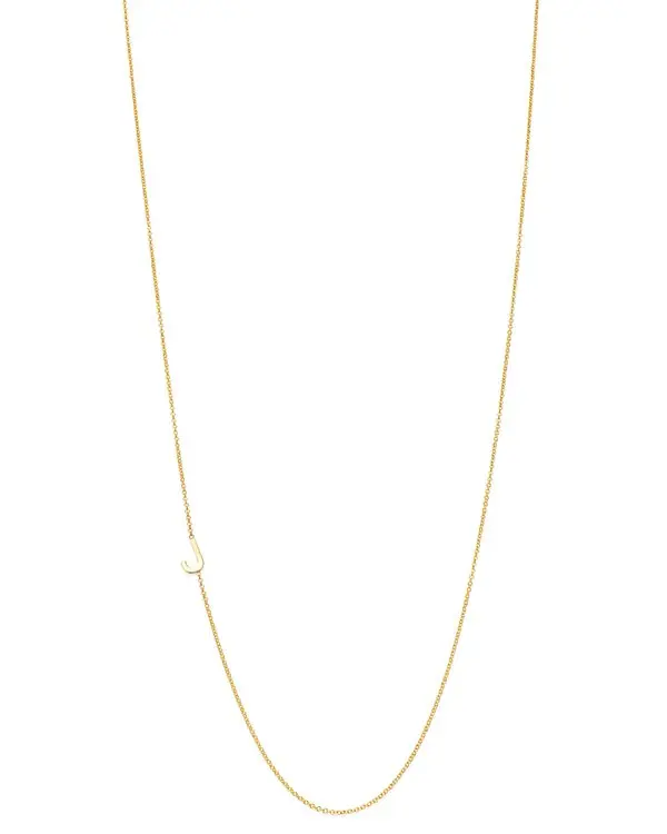 ZOE LEV 14k Yellow Gold Asymmetrical Initial Pendant Necklace - J/gold