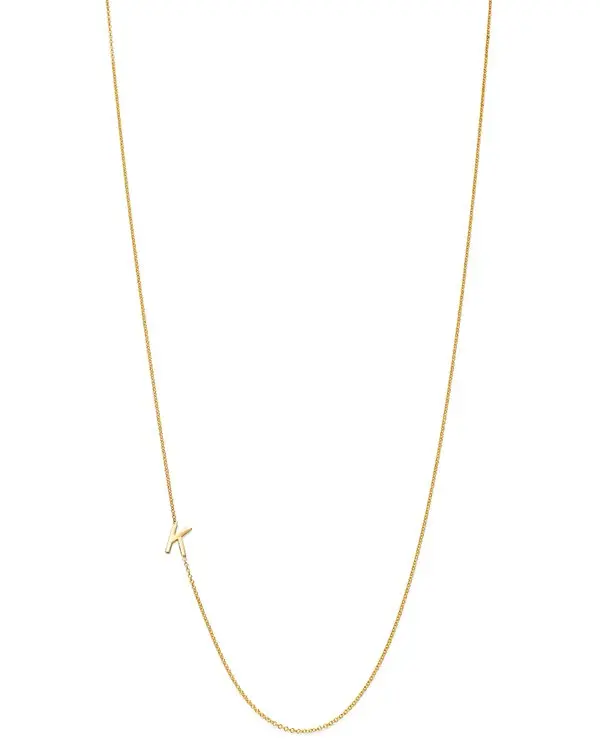 ZOE LEV 14k Yellow Gold Asymmetrical Initial Pendant Necklace - K/gold