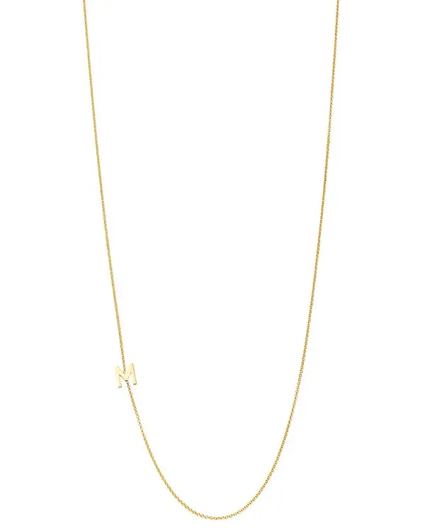 ZOE LEV 14k Yellow Gold Asymmetrical Initial Pendant Necklace - M/gold