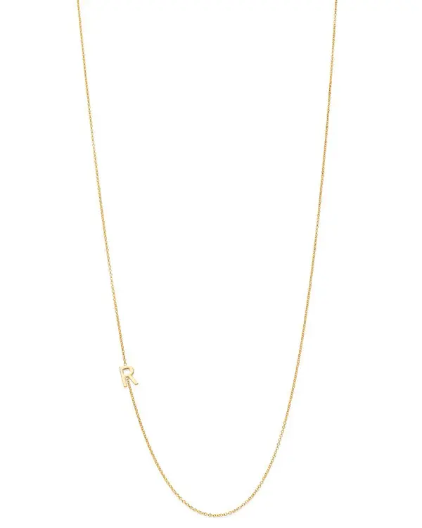 ZOE LEV 14k Yellow Gold Asymmetrical Initial Pendant Necklace - R/gold