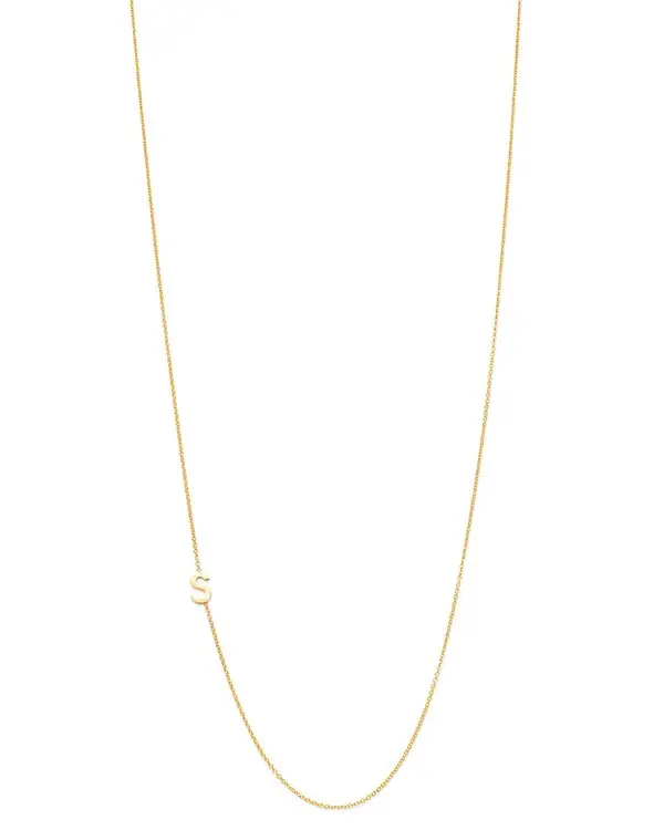 ZOE LEV 14k Yellow Gold Asymmetrical Initial Pendant Necklace - S/gold