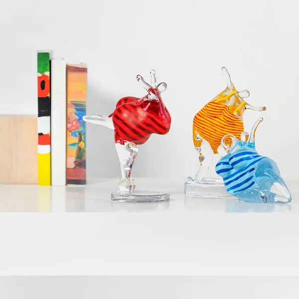 KOSTA BODA Happiness Glass Sculpture - Red