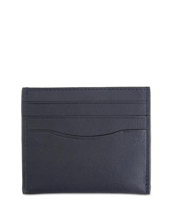 ROYCE NEW YORK Rfid Blocking Minimalist Leather Wallet - Navy Blue