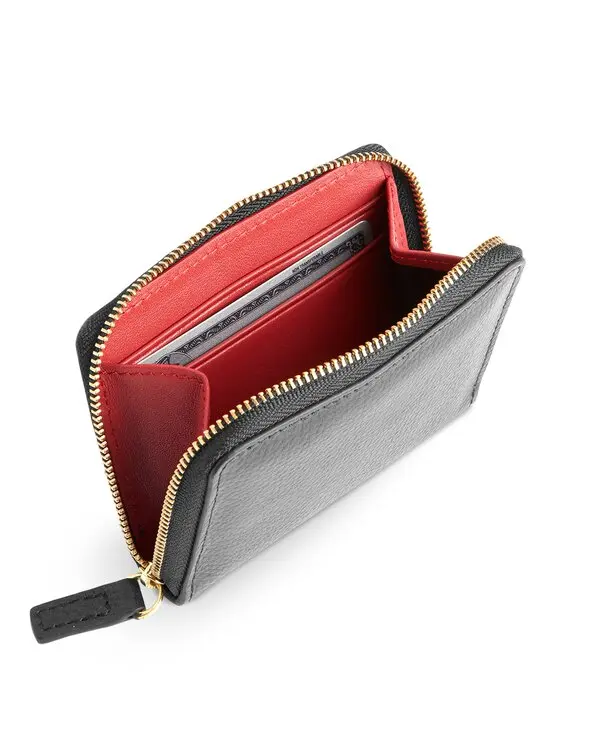ROYCE NEW YORK Leather Zip-around Card Case