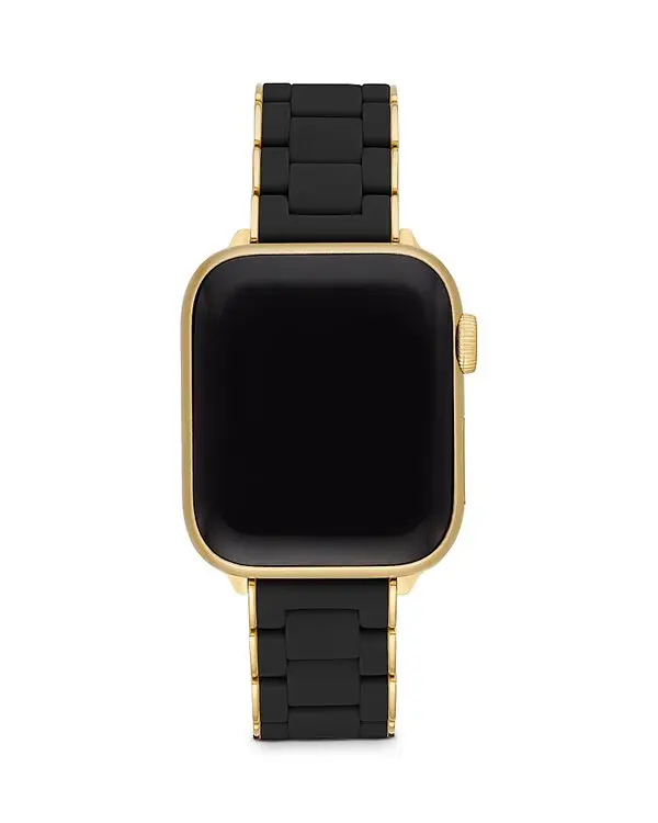 Michele Apple Watch Silicone Wrapped Interchangeable Bracelet - Black/gold