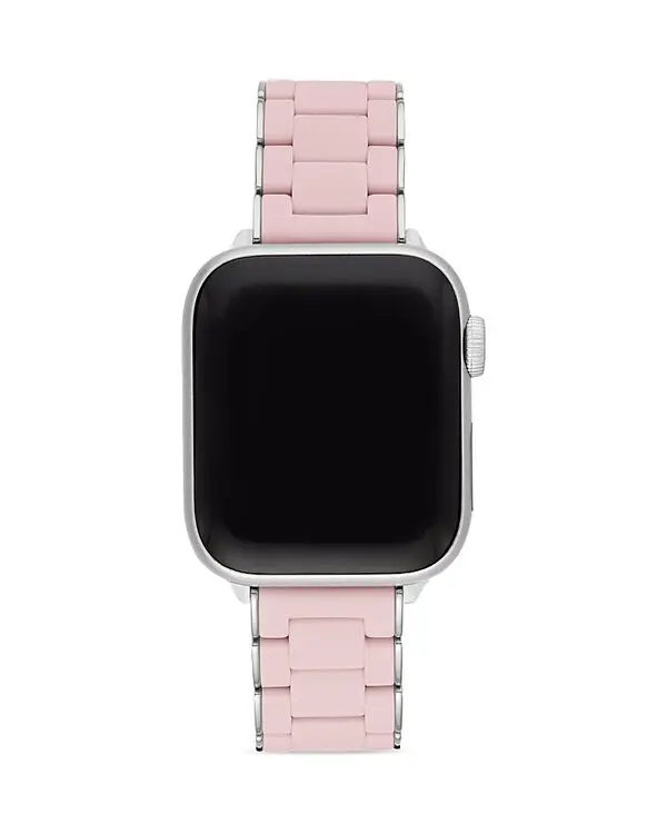 Michele Apple Watch Silicone Wrapped Interchangeable Bracelet - Pink/silver