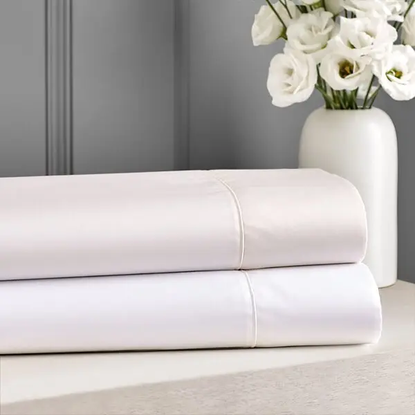 HUDSON PARK COLLECTION 500tc Wrinkle-resistant Extra Deep Flat Sheet, King Exclusive - Ivory