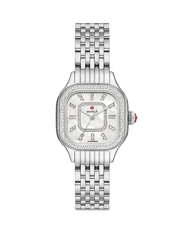Michele Meggie Diamond Watch - White/silver