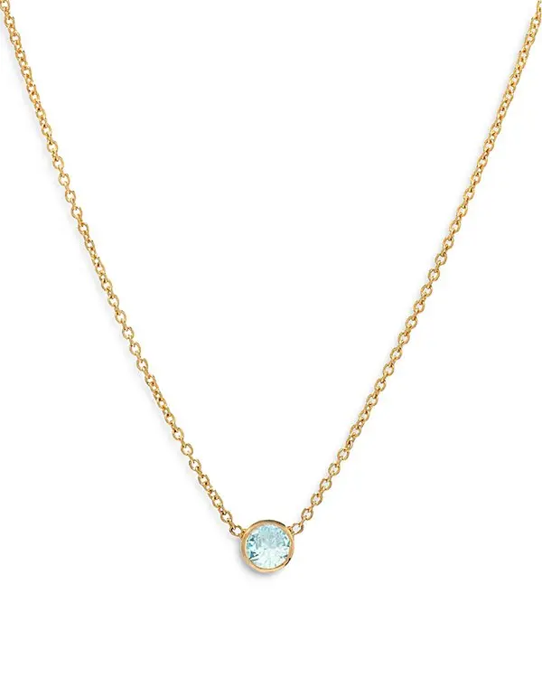 ZOE LEV 14k Yellow Gold Pendant Necklace - Aquamarine