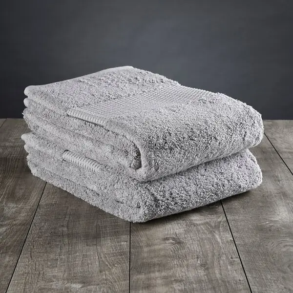 DELILAH HOME Organic Cotton Bath Towels, Set Of 2 - Light Gray