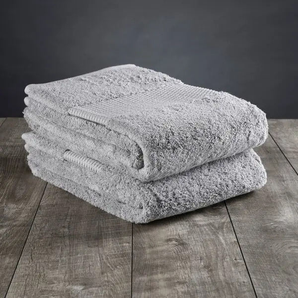 DELILAH HOME Organic Cotton Bath Towels, Set Of 2 - Light Gray