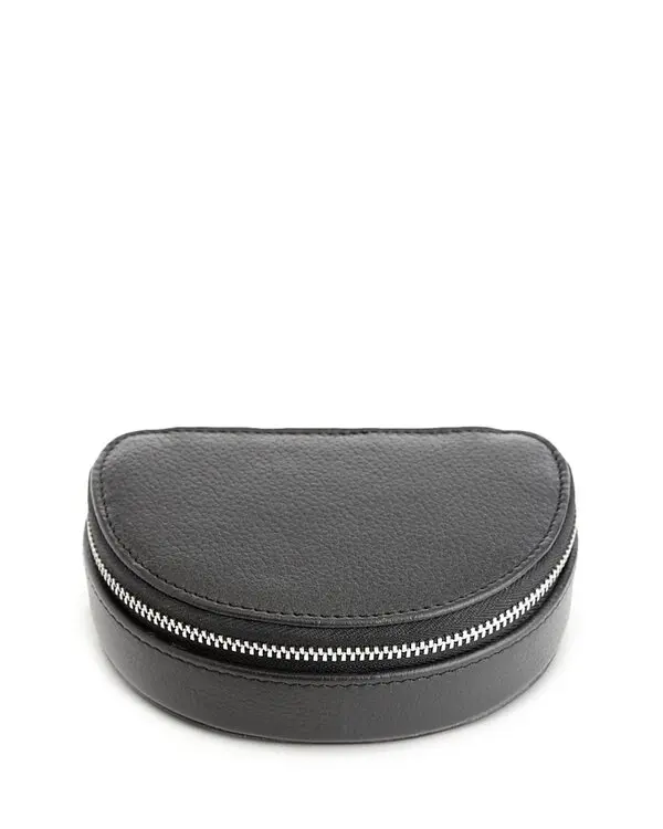 ROYCE NEW YORK Compact Leather Jewelry Case - Black