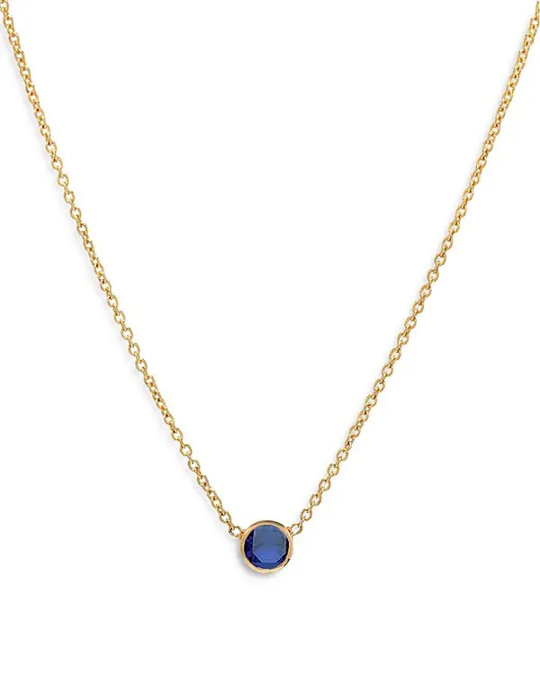 ZOE LEV 14k Yellow Gold Pendant Necklace - Blue Sapphire