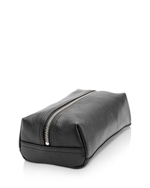 ROYCE NEW YORK Leather Compact Toiletry Travel Bag - Black