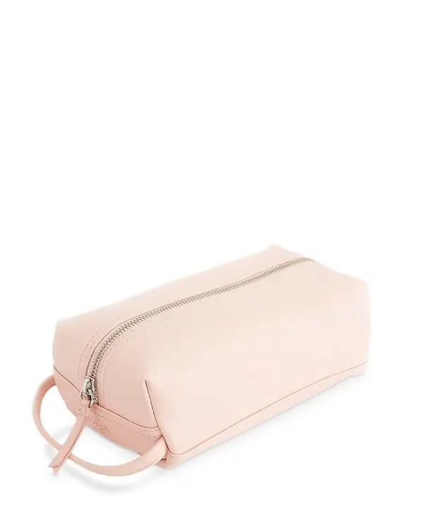 ROYCE NEW YORK Leather Compact Toiletry Travel Bag - Pink