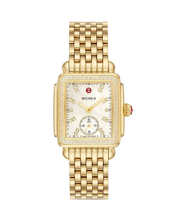 Michele Deco Mid Watch - White/gold