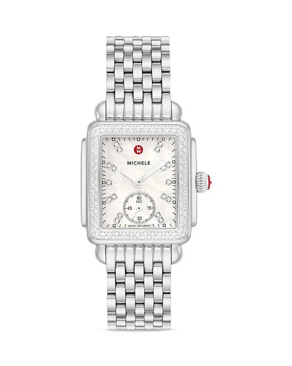 Michele Deco Mid Watch - White/silver
