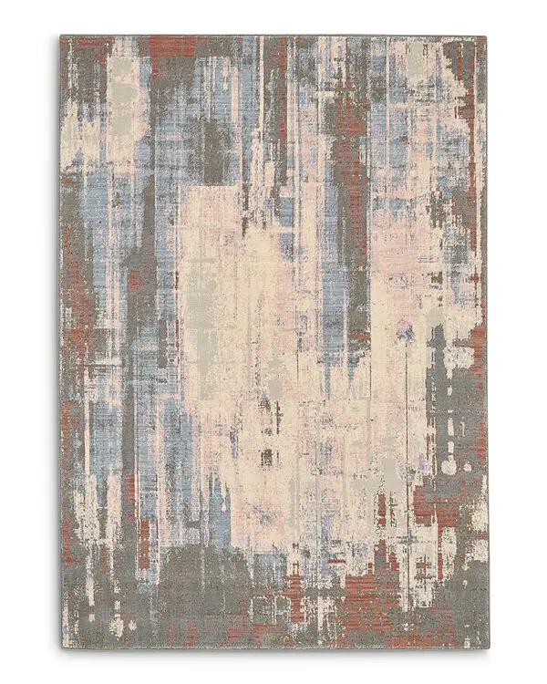 NOURISON HOME Artworks Atw05 Area Rug, 5'6 X 8 - Silver/ivory