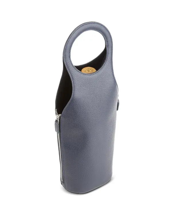 ROYCE NEW YORK Wine Champagne Leather Travel Tote - Dark Blue