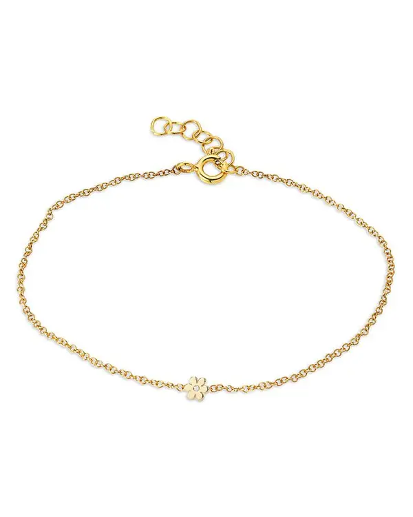 ZOE LEV 14k Yellow Diamond Flower Bracelet - Gold