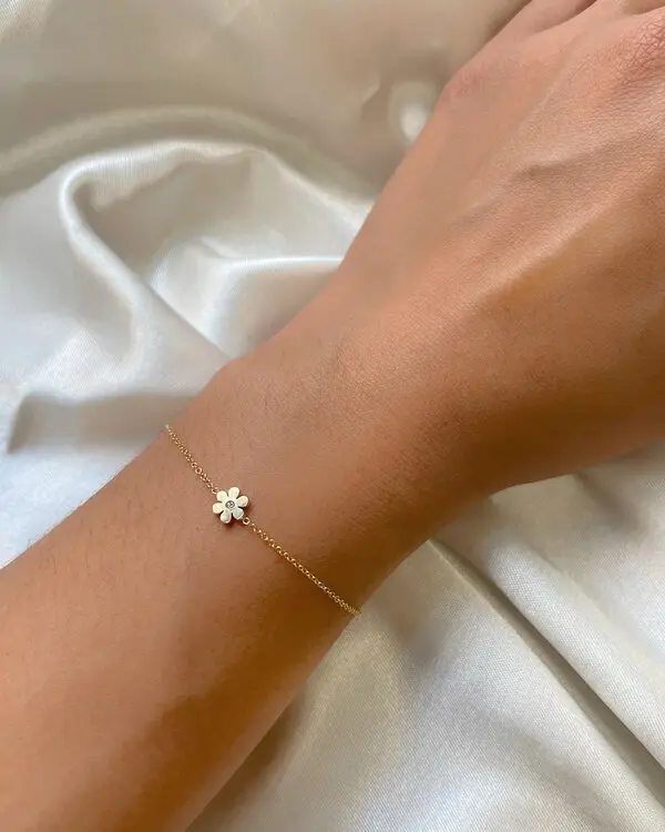 ZOE LEV 14k Yellow Diamond Flower Bracelet