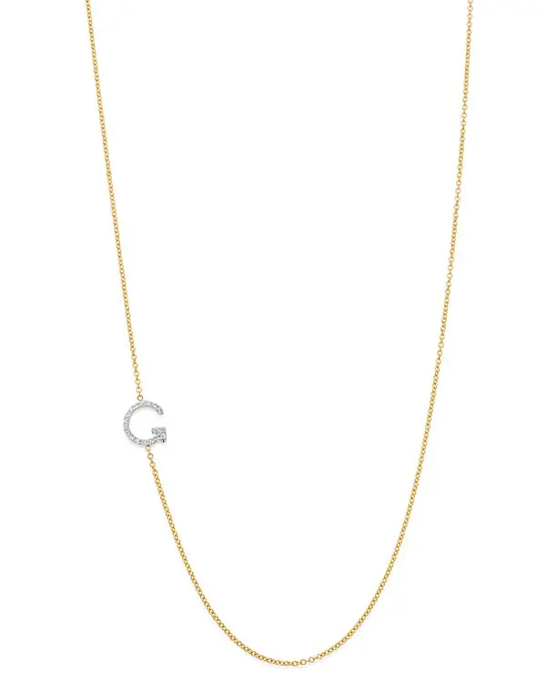 ZOE LEV 14k Yellow Gold Diamond Initial Necklace - G/gold