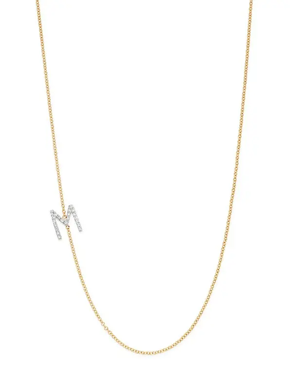 ZOE LEV 14k Yellow Gold Diamond Initial Necklace - M/gold