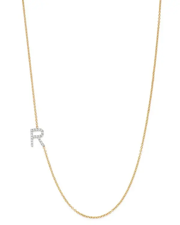 ZOE LEV 14k Yellow Gold Diamond Initial Necklace - R/gold