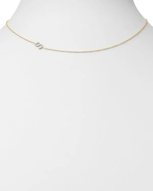 ZOE LEV 14k Yellow Gold Diamond Initial Necklace - S/gold