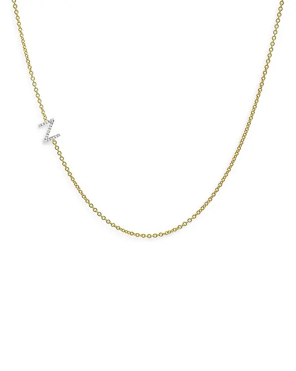 ZOE LEV 14k Yellow Gold Diamond Initial Necklace - Z/gold