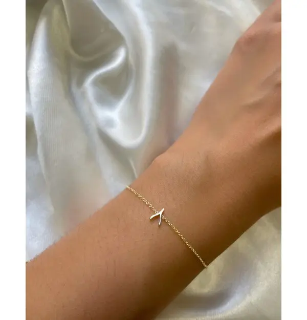 ZOE LEV 14k Yellow Wishbone Bracelet