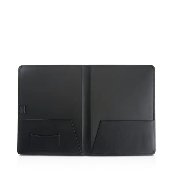 ROYCE NEW YORK Leather Executive Document Organizer Folder - Black