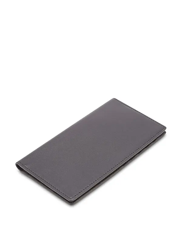 ROYCE NEW YORK Leather Rfid-blocking Checkbook Case & Secretary Wallet - Black