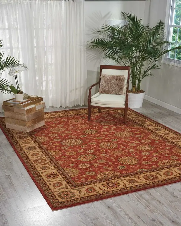 NOURISON HOME Living Treasures Li05 Round Area Rug, 5'10 Round - Rust