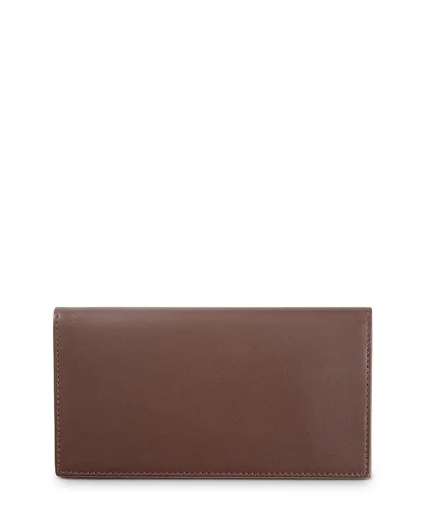 ROYCE NEW YORK Executive Leather Checkbook Holder - Brown